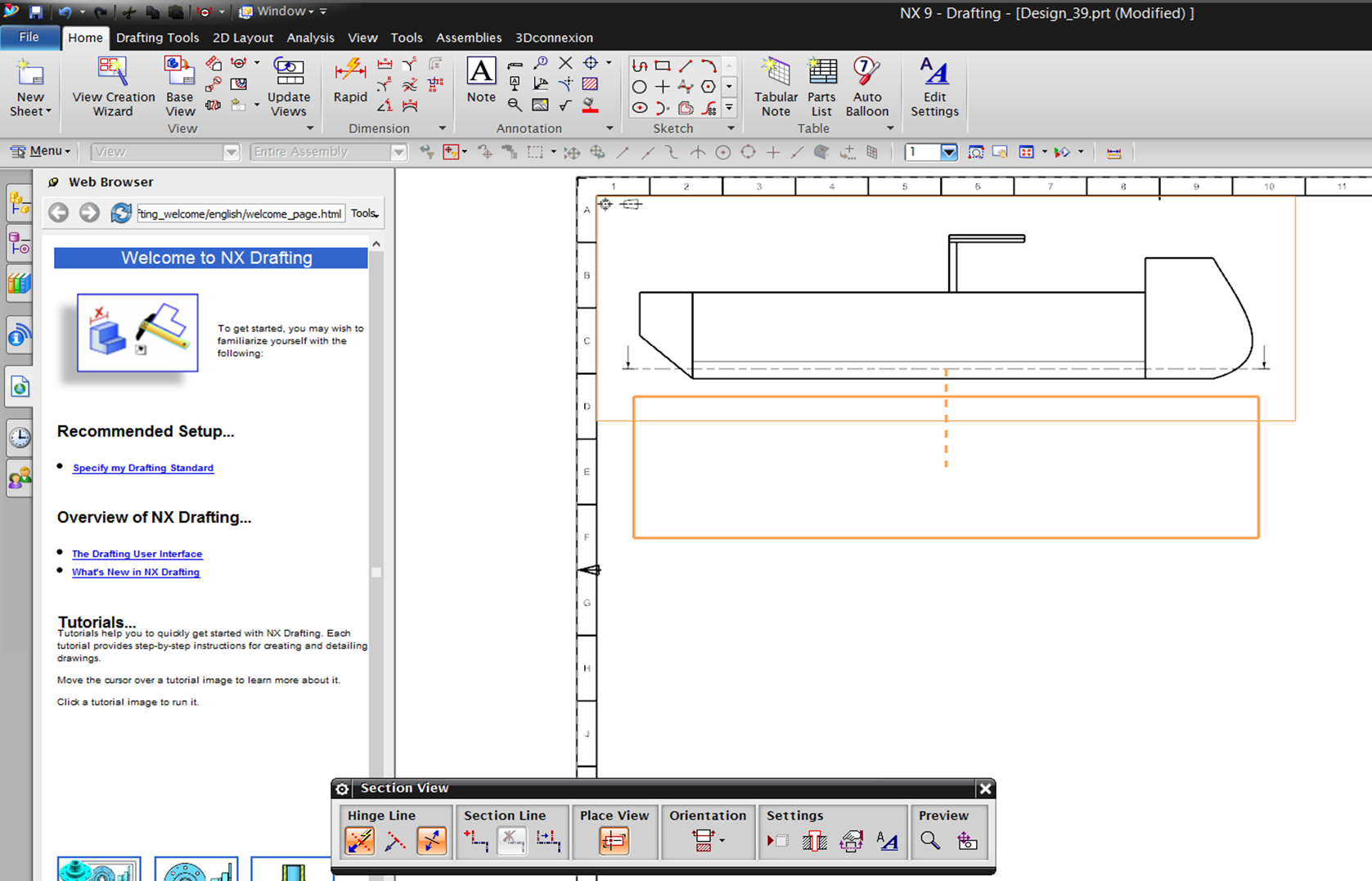 Making a technical drawing in NX-Siemens – Ship Lab